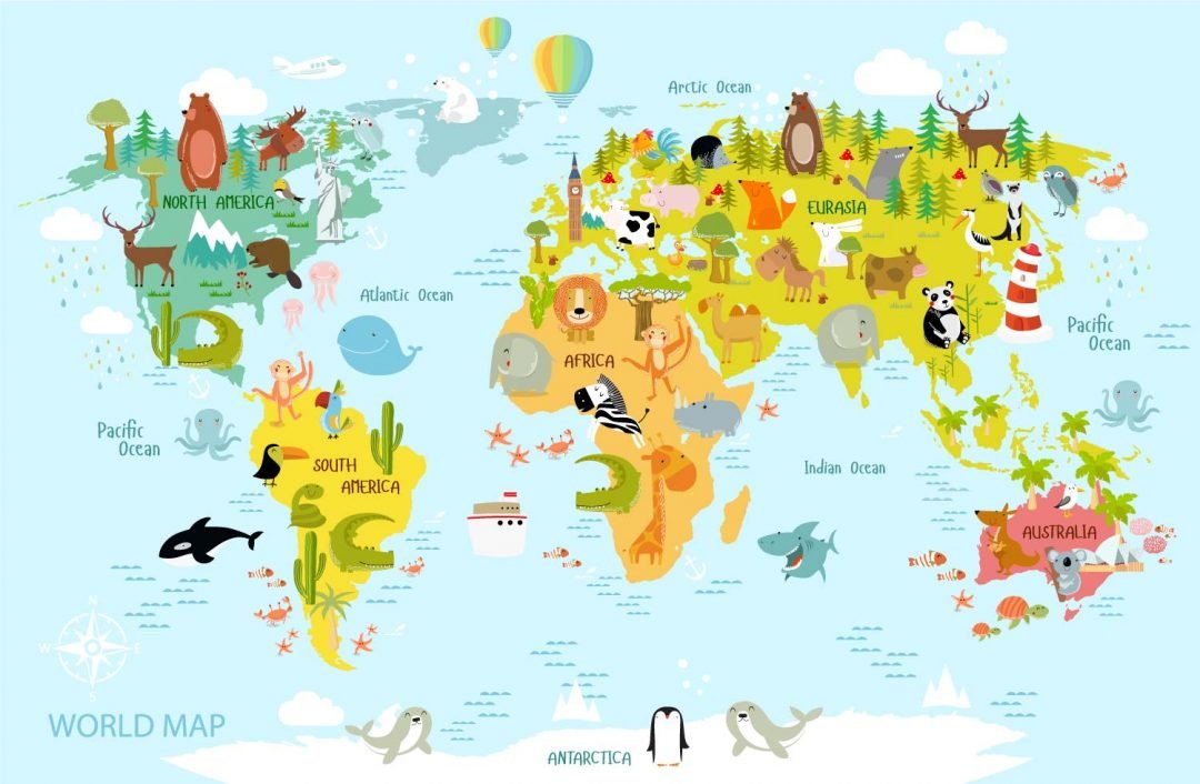 Kids Map - Carte, Carte, Enfant, Enfant / Ados, Papiers Peints ...